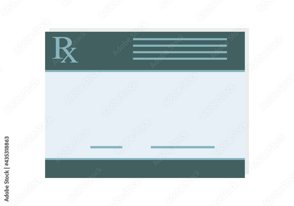 Blank Rx prescription form. Medical paper document. Doctor's ...