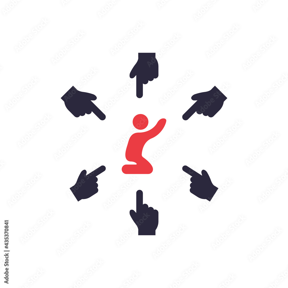 Стоковий вектор Social Bullying Icon. Harassment, Social Abuse and ...