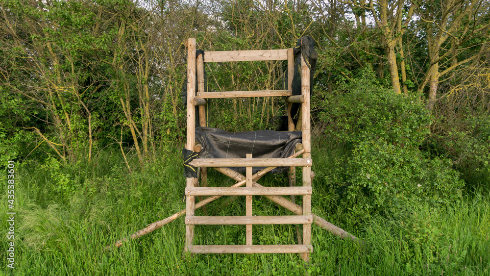 Lookout wooden ladder seat, also known as hunter's seat, hunter's high ...