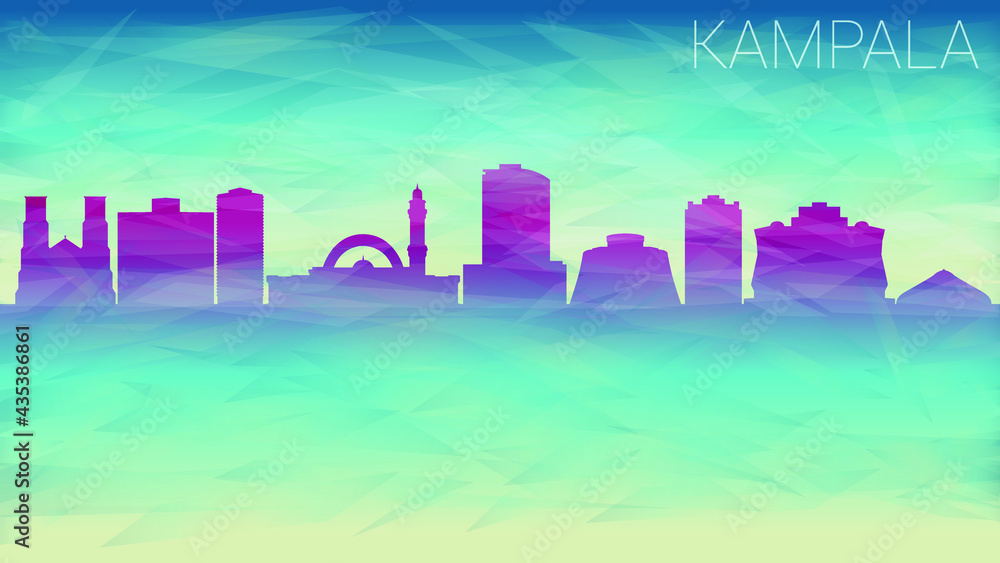 Kampala Uganda Skyline City Vector Silhouette. Broken Glass Abstract ...
