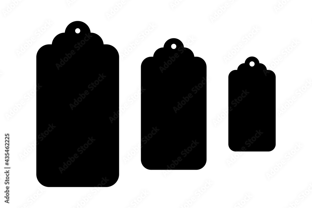 Scalloped hang tag silhouette template. Clipart image Stock Vector ...