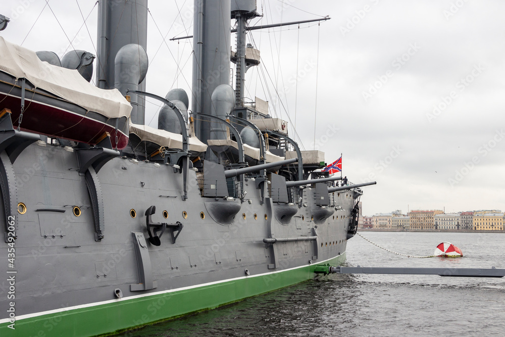 St.Petersburg, Russia - October, 29, 2020: The legendary cruiser Aurora ...