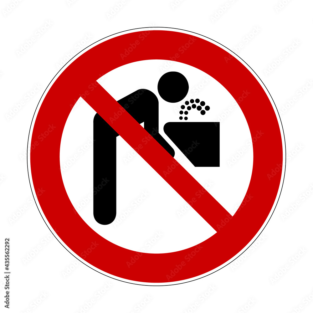 Do not use drinking fountain. Vector illustration of not drinkable ...