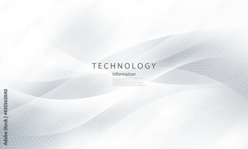 Abstract white background poster with dynamic. technology network ...