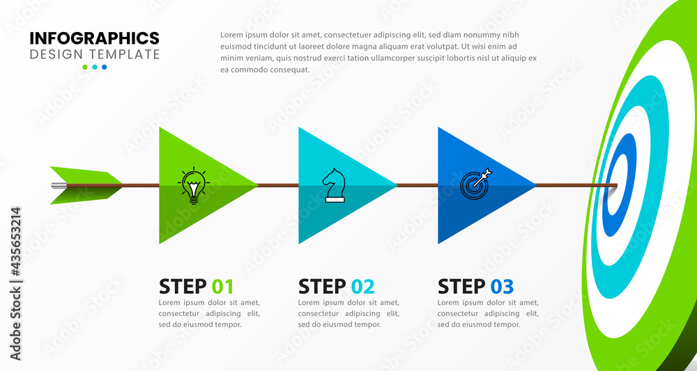 Infographic design template. Creative concept with 3 steps Stock Vector ...