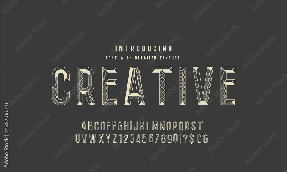 Chiseled textured block letters. Vector of modern bold font and ...