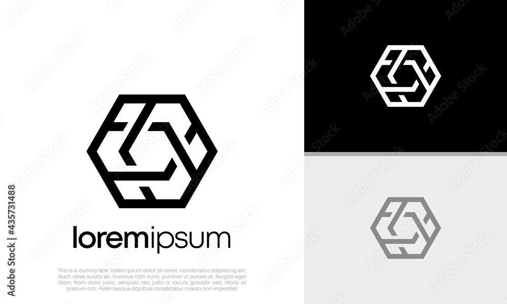 Abstract artificial intelligence logo. Innovative high tech logo ...