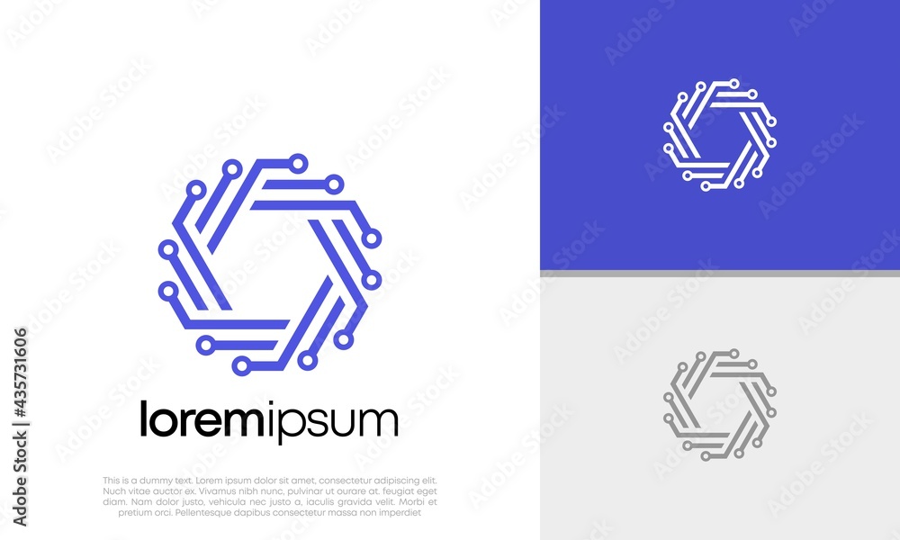 Abstract artificial intelligence logo. Innovative high tech logo template. Smart computer ...