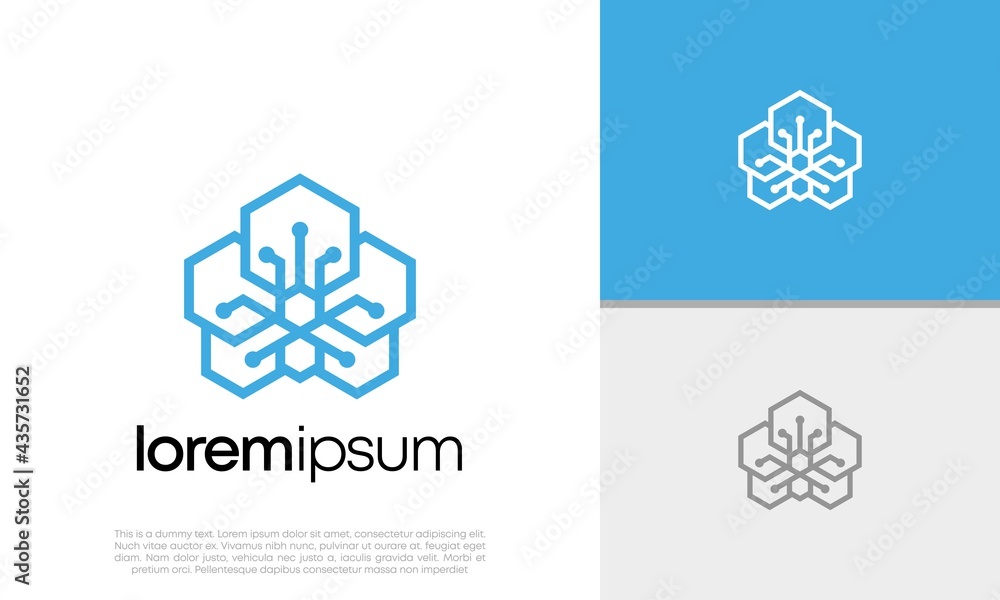 Orchid Tech. Abstract artificial intelligence logo. Innovative high tech logo template. Smart ...