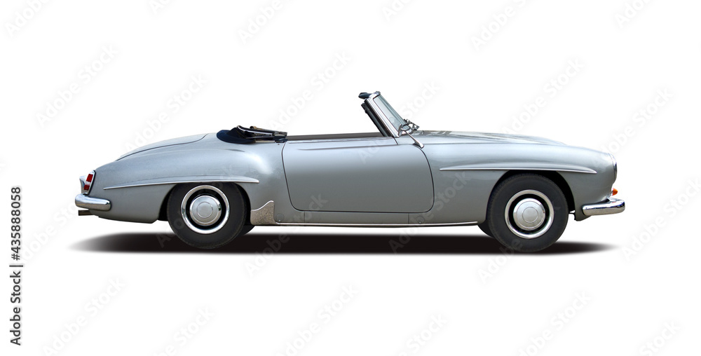 Classic roadster car, side view isolated on white background Stock ...