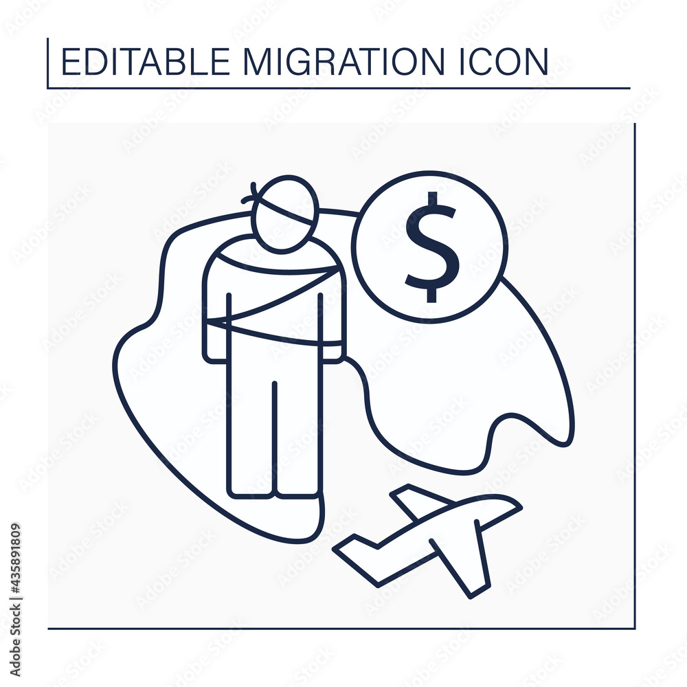 Kidnapping line icon. Unlawful transportation, asportation and ...