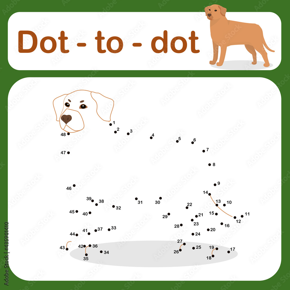 Dot to dot game for kids vector illustration. Number tracing line ...