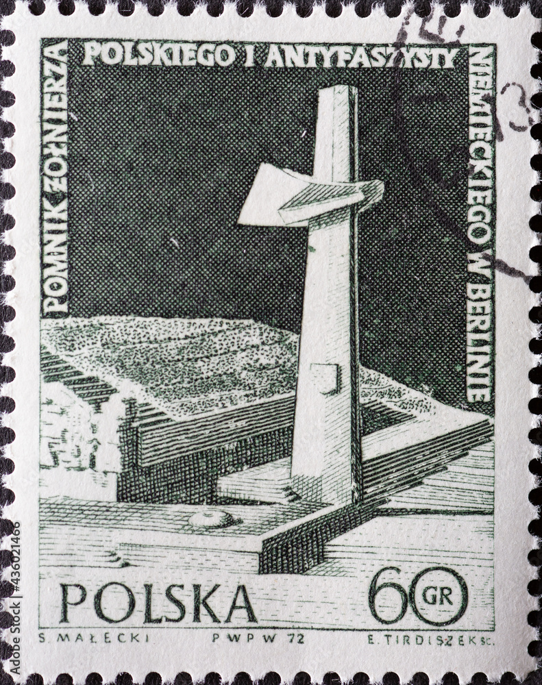 POLAND-CIRCA 1972 : A post stamp printed in Poland showing a stone ...