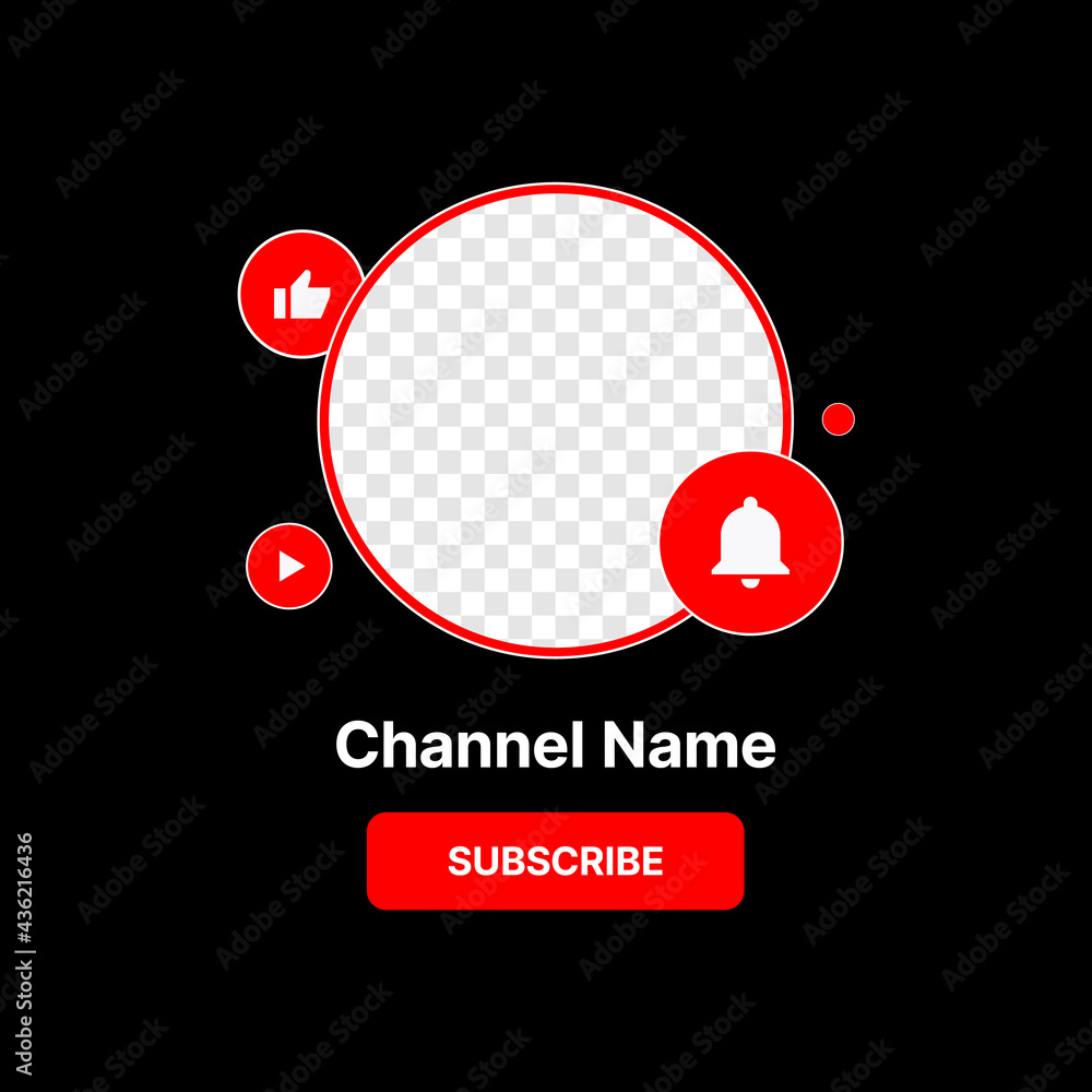 Social Media Profile Icon Interface. Subscribe Button. Channel Name ...