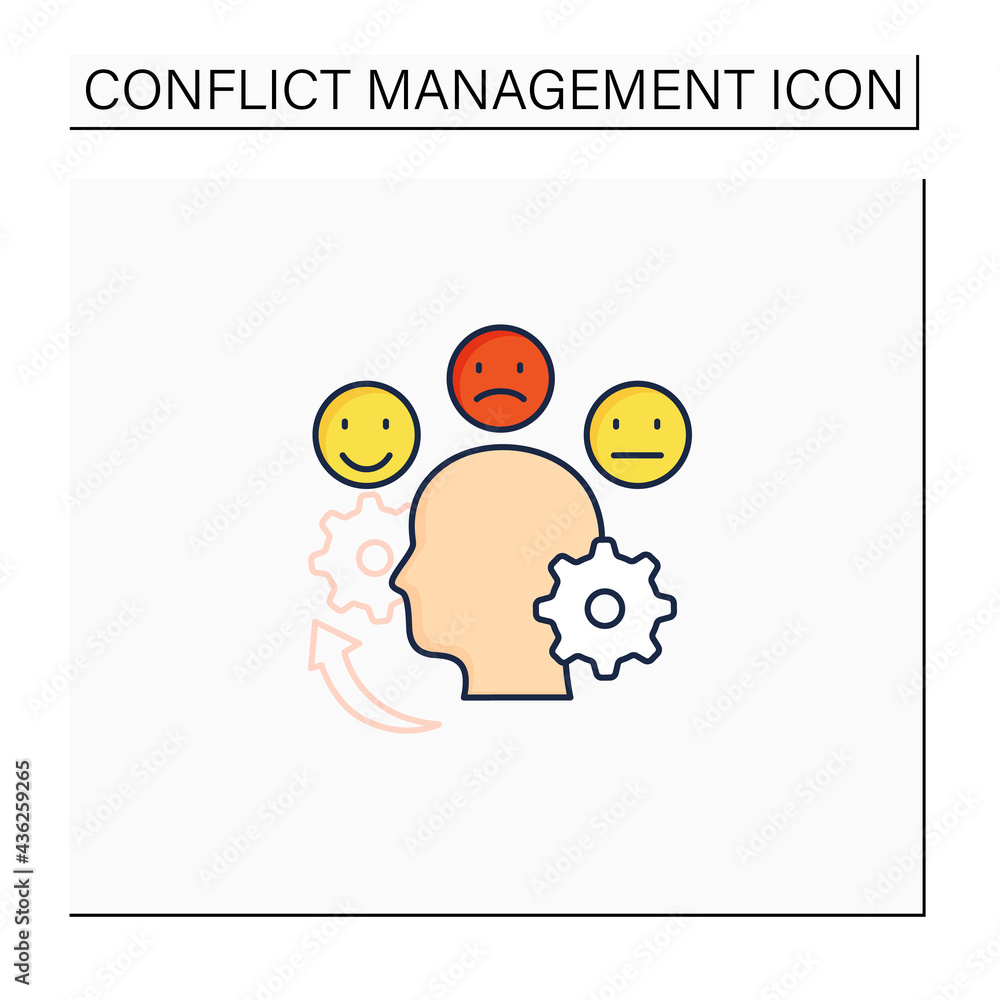 Managing emotions color icon. Control positive and negative emotions ...