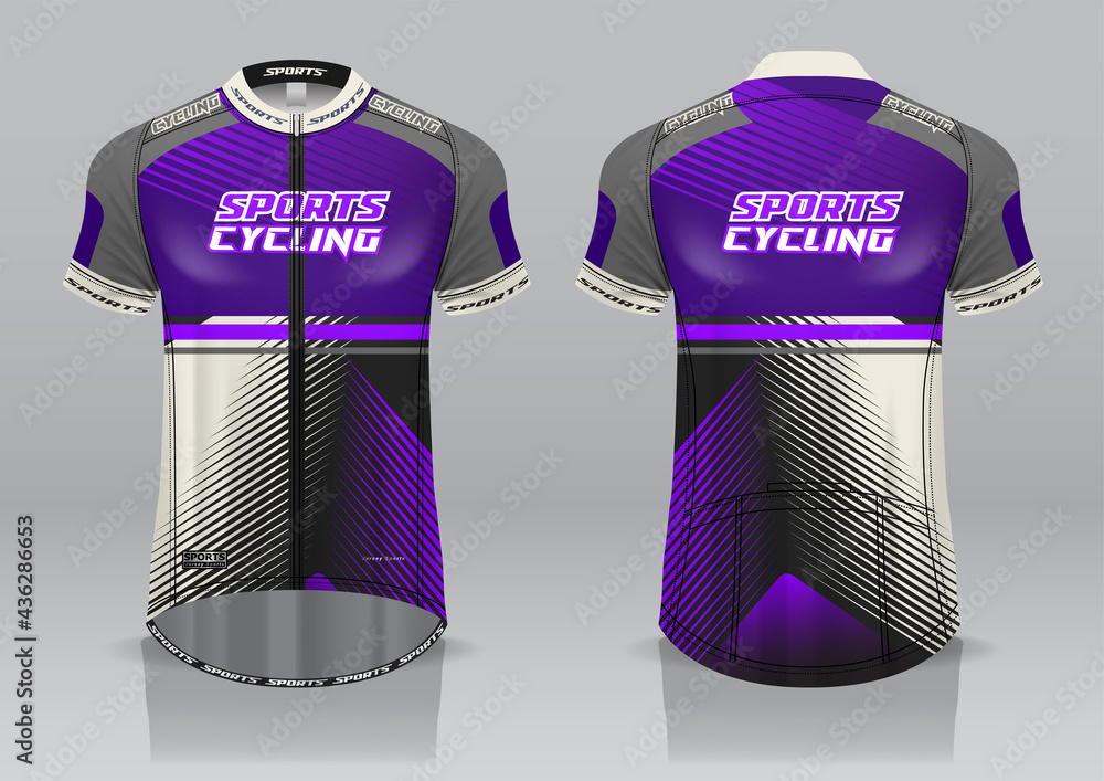 sports uniform for bicycle racing, front and back view ready to print ...