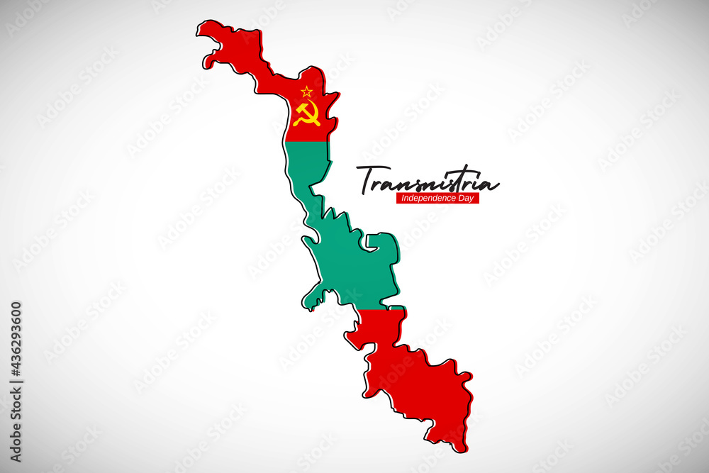 Happy independence day of Transnistria. Creative national country map ...