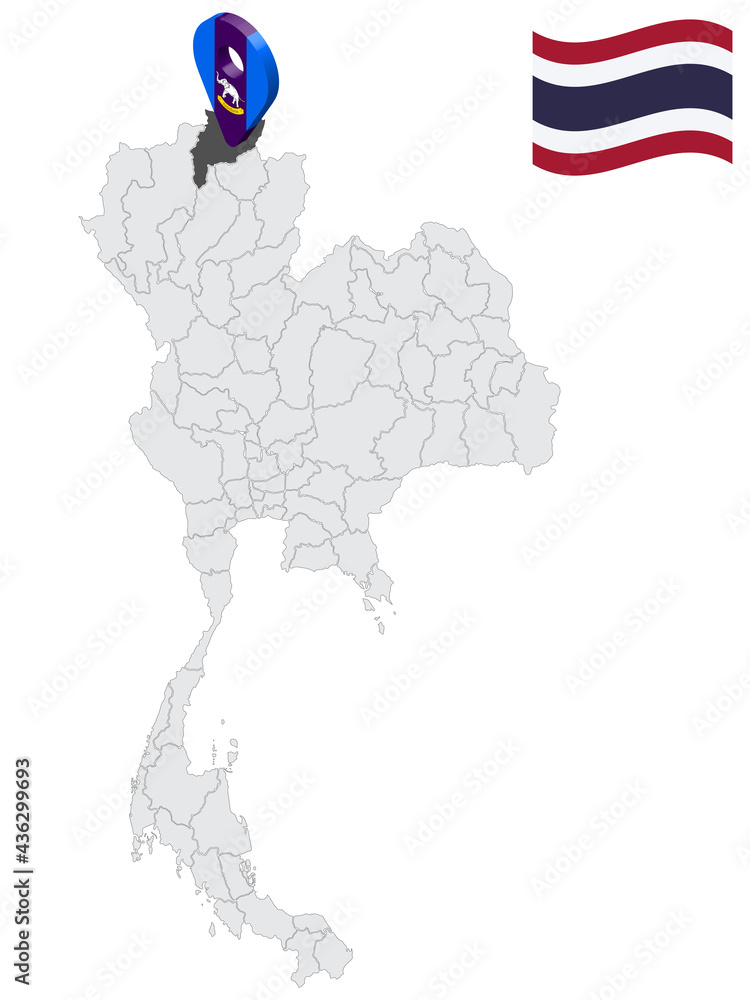 Stock-Vektorgrafik „Location of Chiang Rai Province on map Thailand. 3d ...