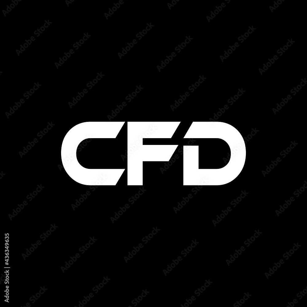 Stock-Vektorgrafik „CFD letter logo design with black background in ...