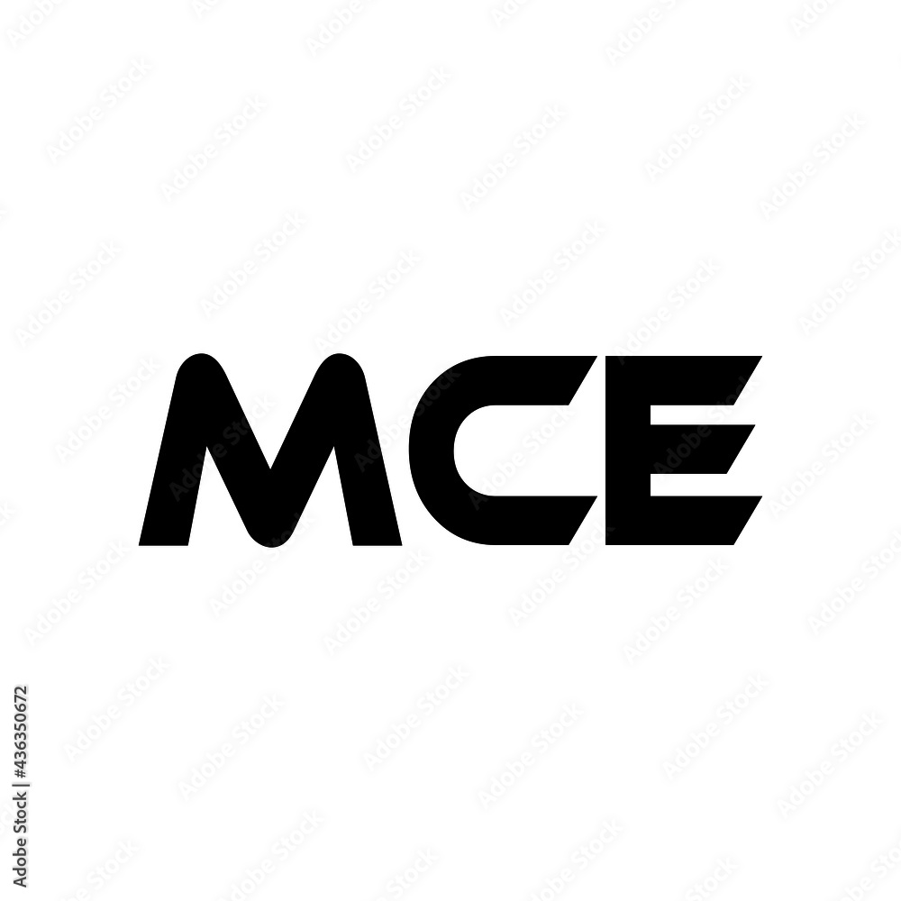 Stock-Vektorgrafik „MCE letter logo design with white background in ...