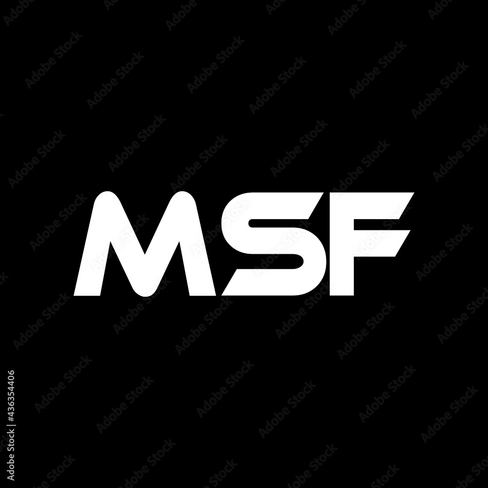 MSF letter logo design with black background in illustrator, vector ...