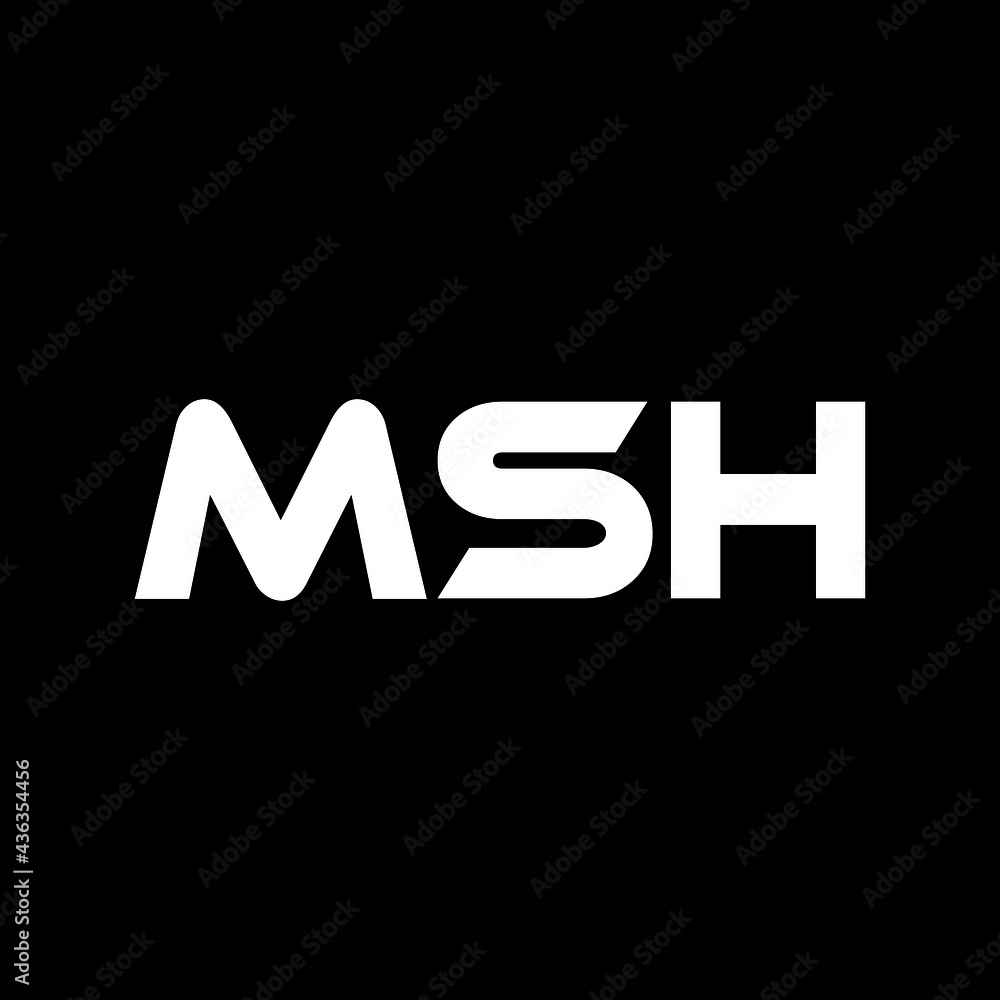 MSH letter logo design with black background in illustrator, vector ...