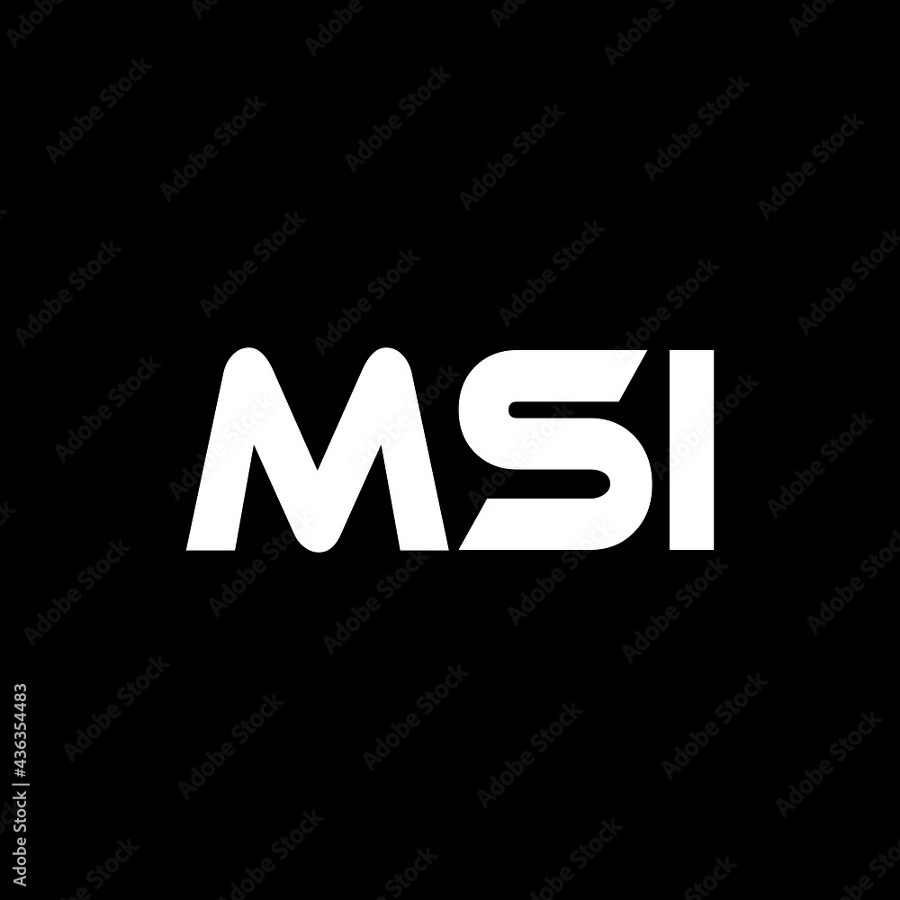 MSI letter logo design with black background in illustrator, vector ...