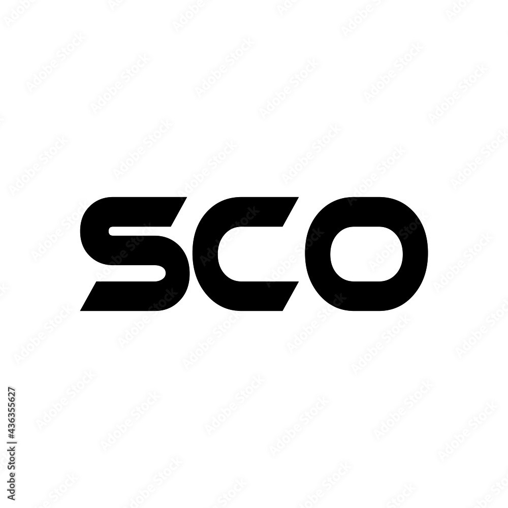 SCO letter logo design with white background in illustrator, vector logo modern alphabet font ...