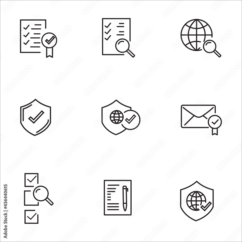 Simple Set of Inspection Related Vector Line Icons. Contains such Icons ...