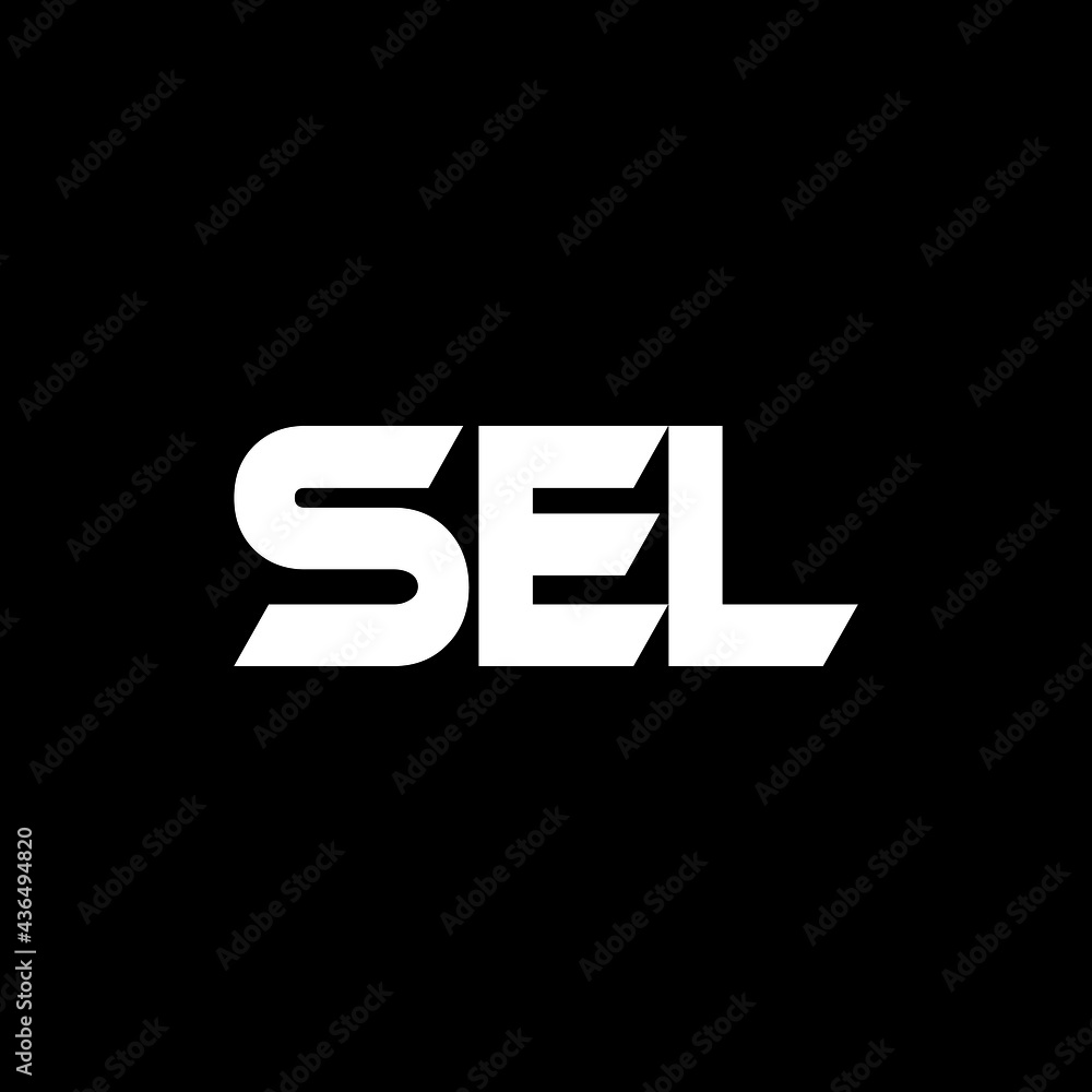 SEL letter logo design with black background in illustrator, vector ...