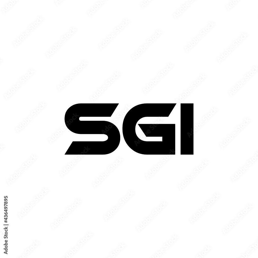 SGI letter logo design with white background in illustrator, vector ...