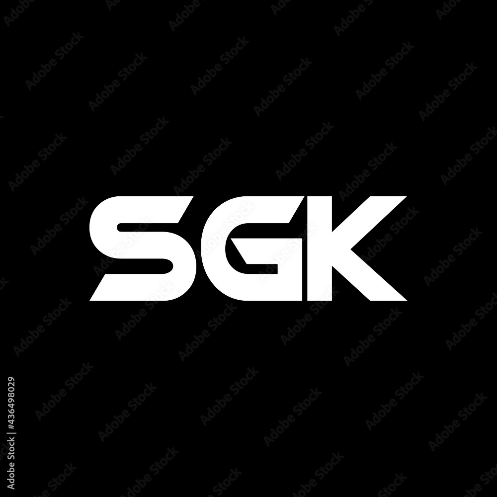 SGK letter logo design with black background in illustrator, vector ...