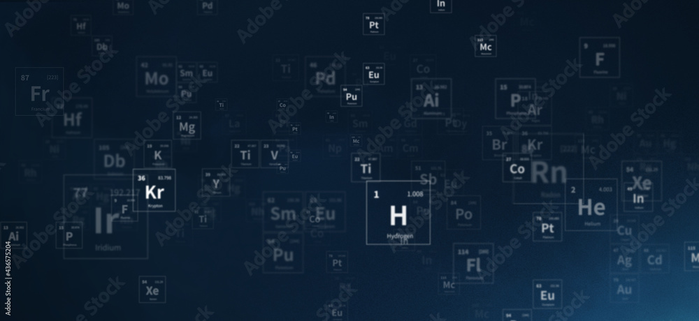 Chemical Symbols on a Blue background. Stock Illustration | Adobe Stock