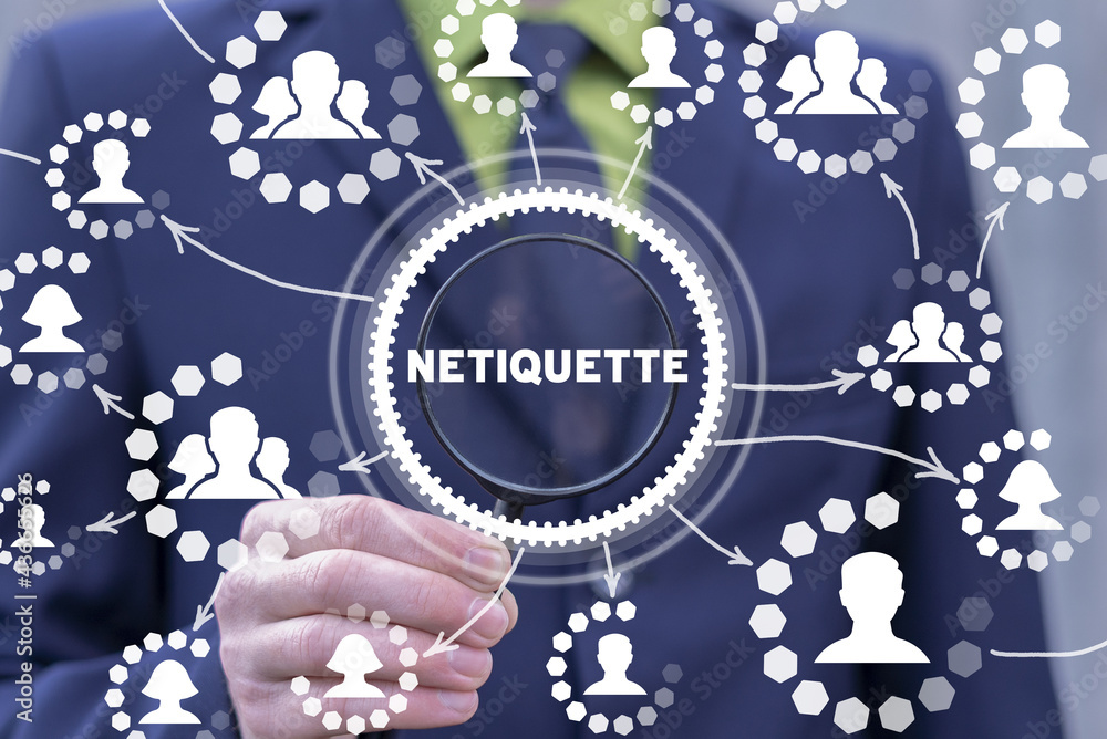 Foto de Stock Web concept of netiquette. Internet etiquette. Web ...