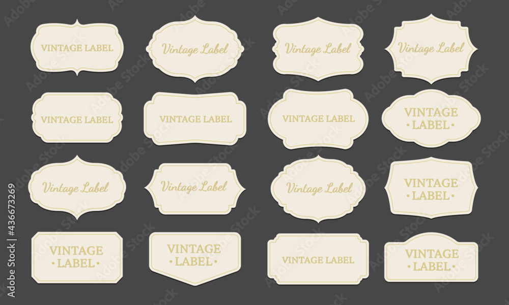 Set of vintage labels and frame. Stock Vector | Adobe Stock