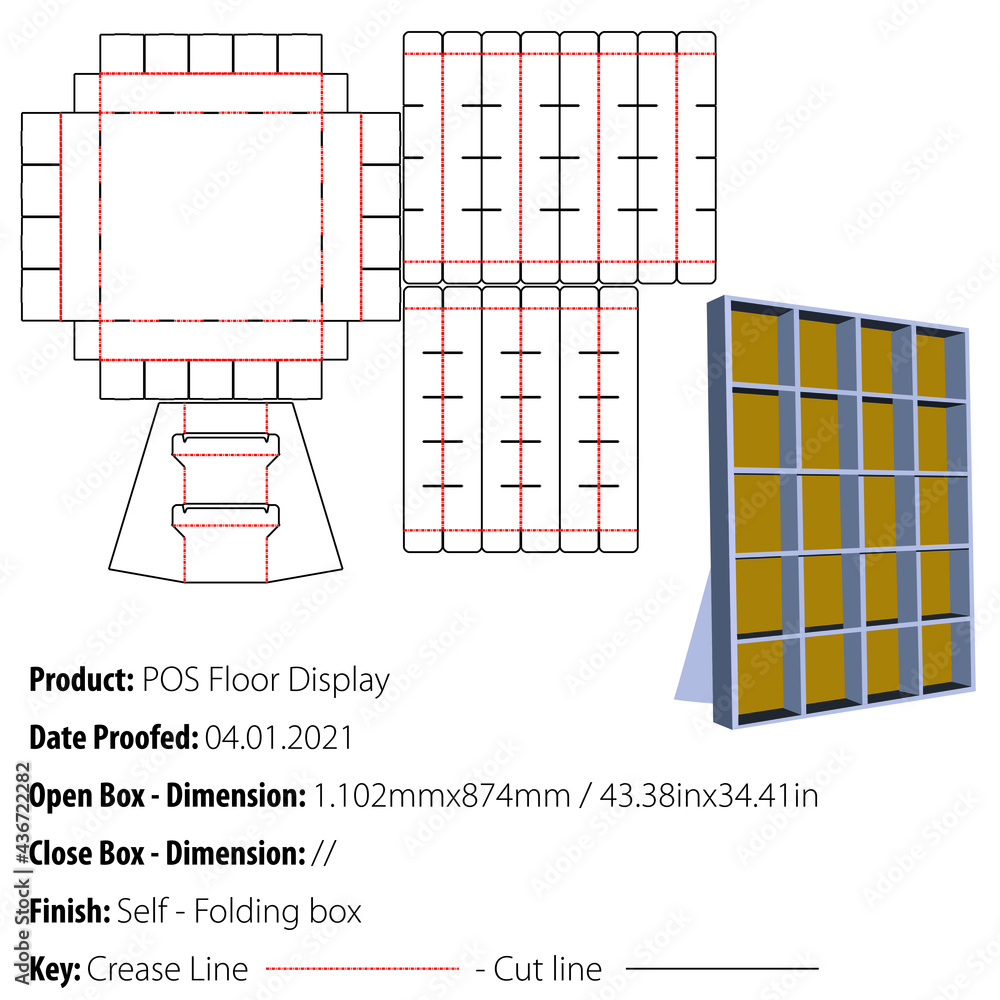 POS Floor Display with cube space for product and holder behind ...