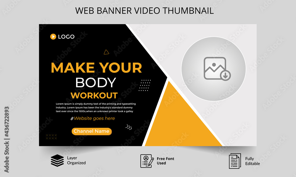 Fitness gym training thumbnail design for any videos. Fitness gym ...