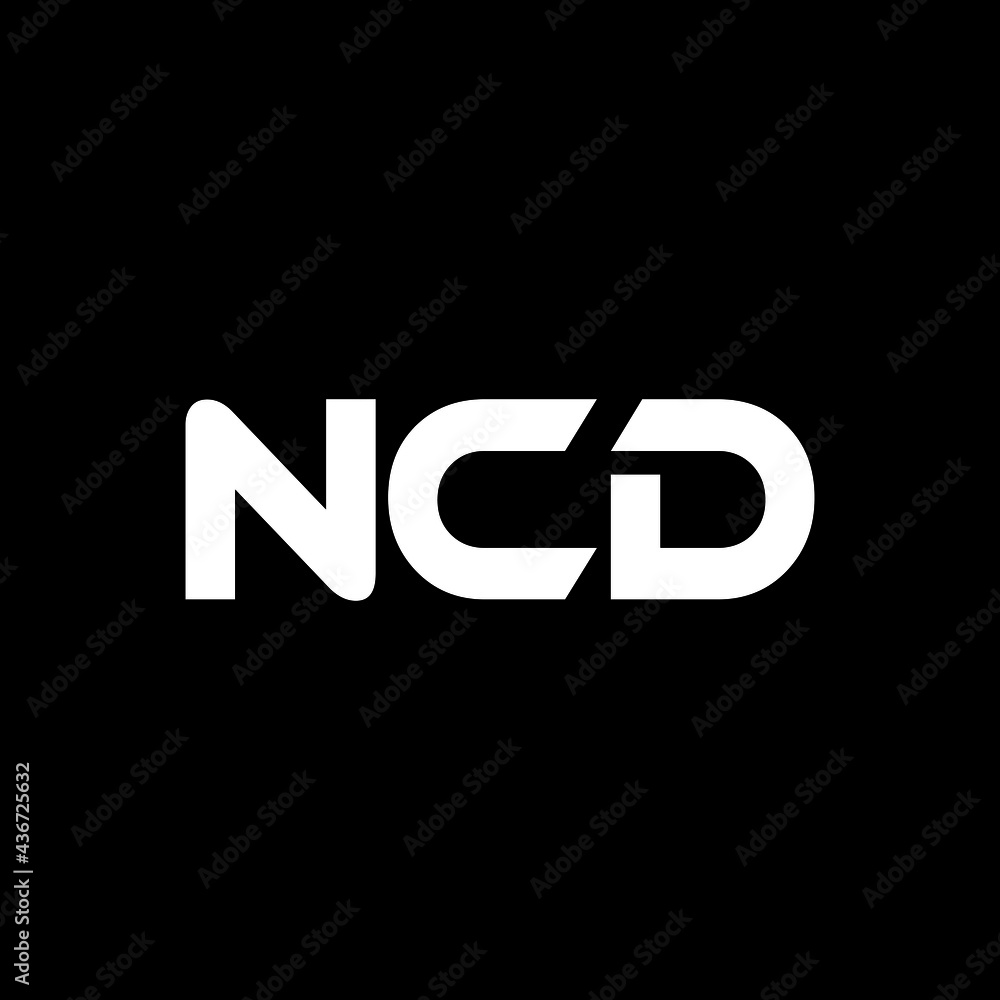 NCD letter logo design with black background in illustrator, vector ...