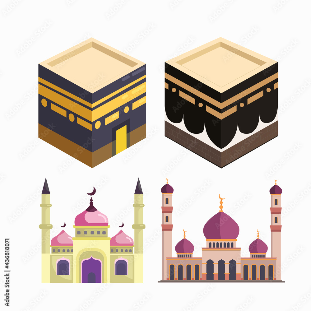 Стоковое векторное изображение «mosque and kaaba islamic vector clip ...