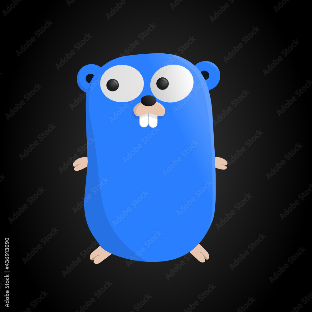 gopher golang logo Stock Vector | Adobe Stock