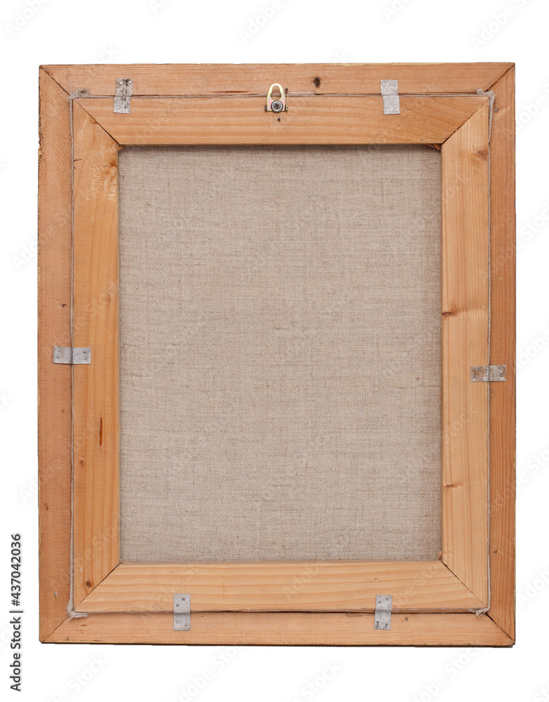 Back or reverse side of a painting with frame, photographed for ...