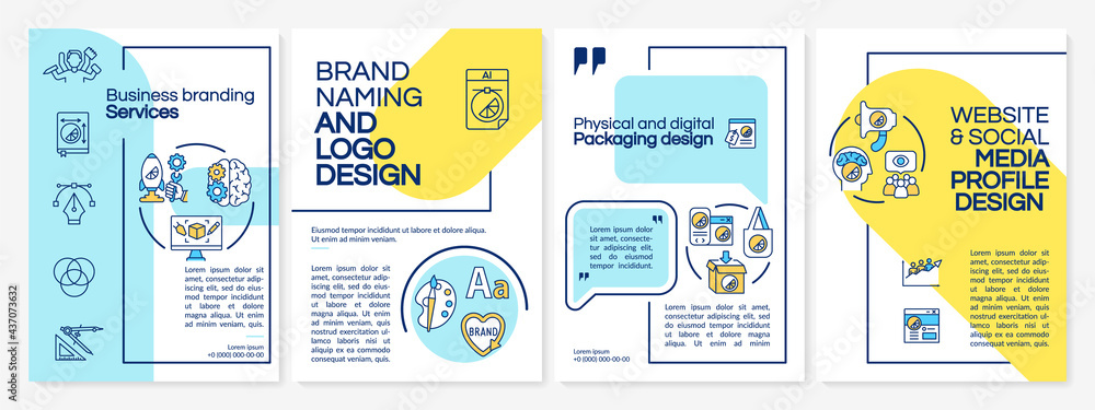 Business branding services brochure template. Brand style. Flyer ...