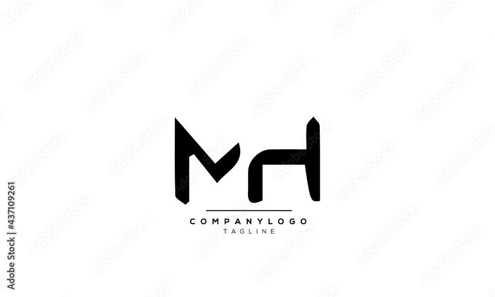 Alphabet letters Initials Monogram logo MH, MH INITIAL, MH letter Stock ...