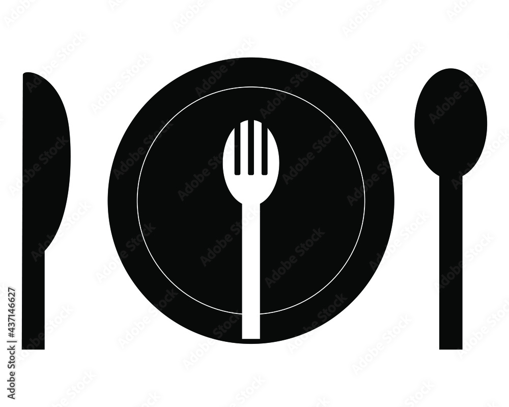 Vector set of cutlery and knife symbol logo icons for food. graphic ...