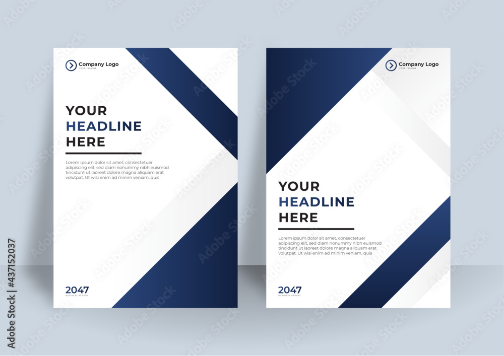 Modern dark blue and green white brochure template flyer design vector ...