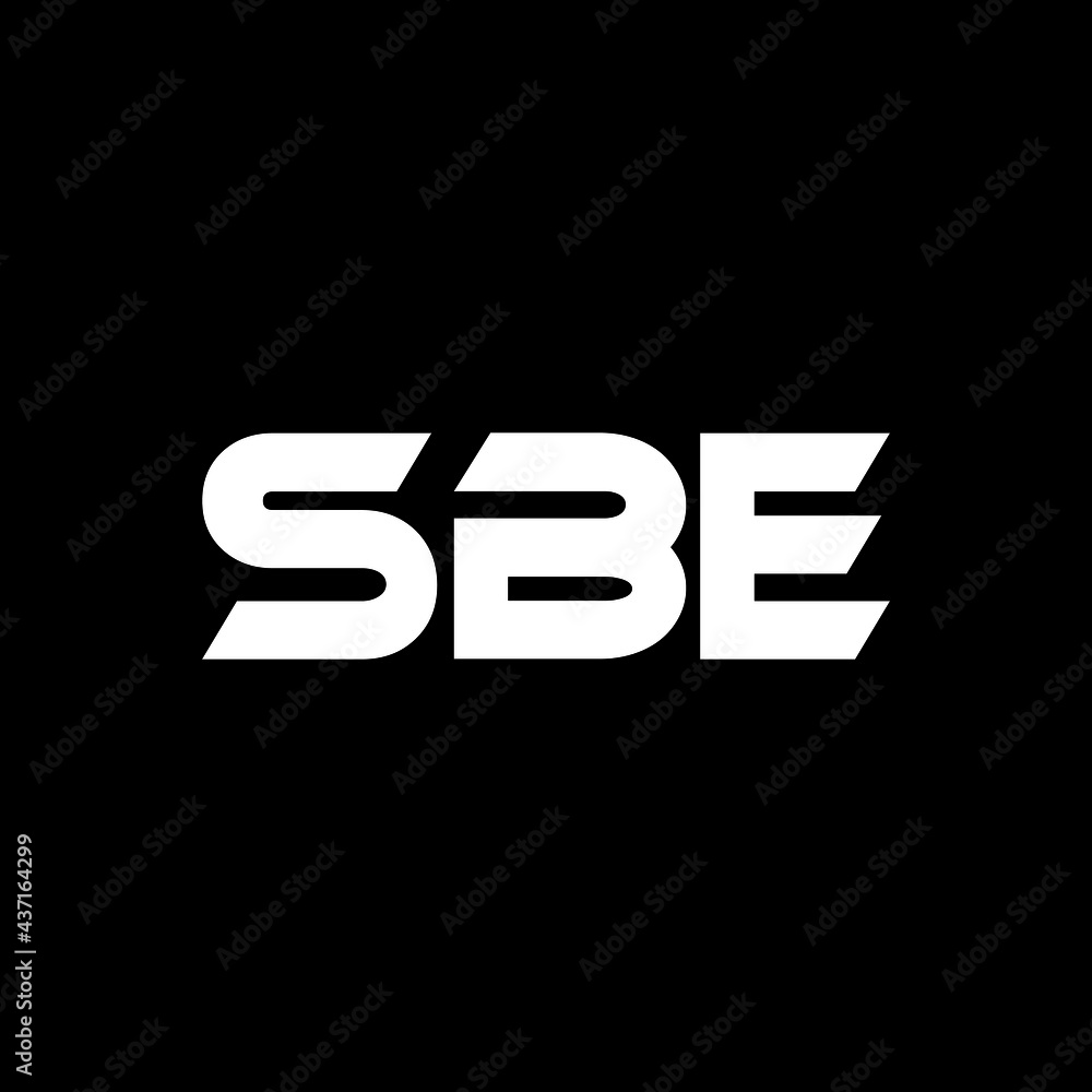 SBE letter logo design with black background in illustrator, vector ...