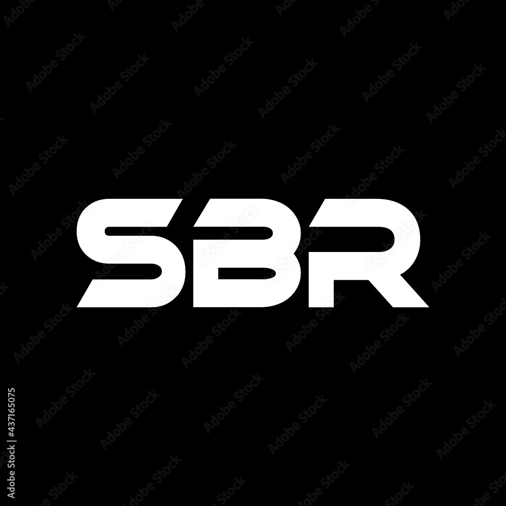 SBR letter logo design with black background in illustrator, vector ...