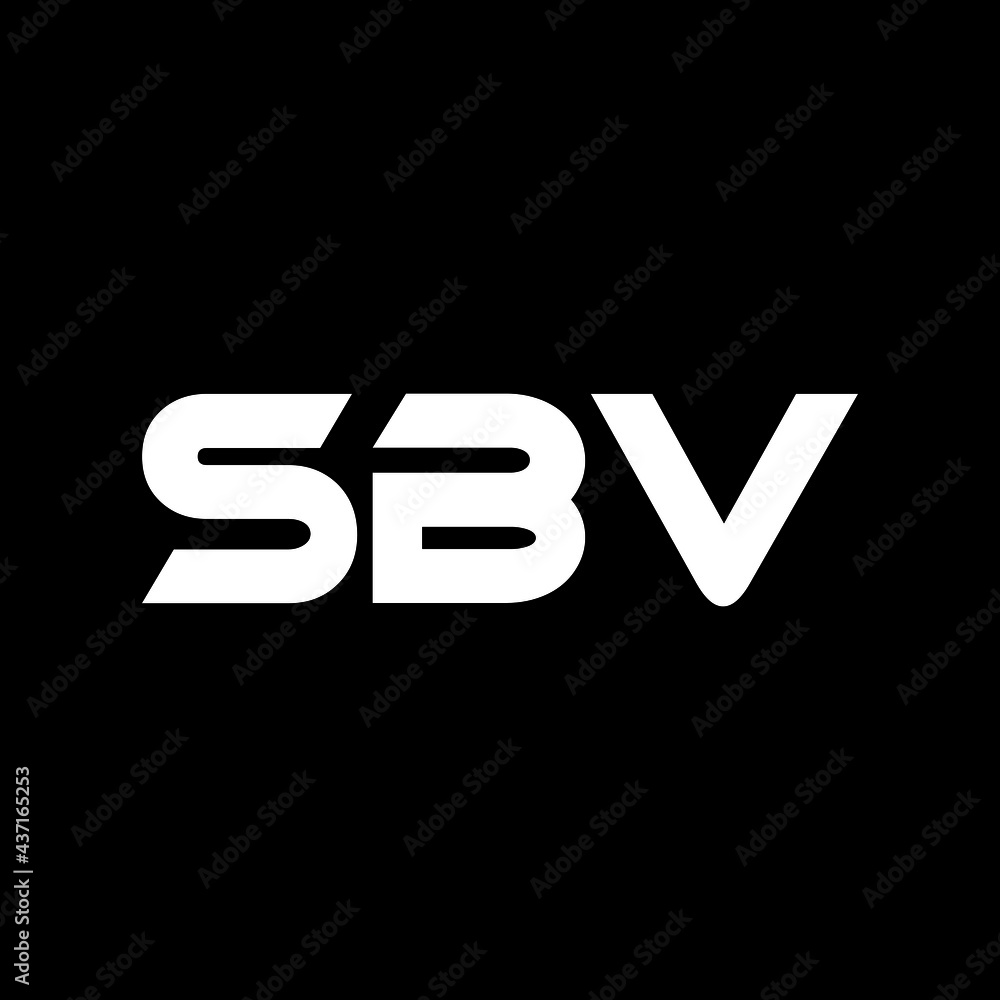 Stock-Vektorgrafik „SBV letter logo design with black background in ...
