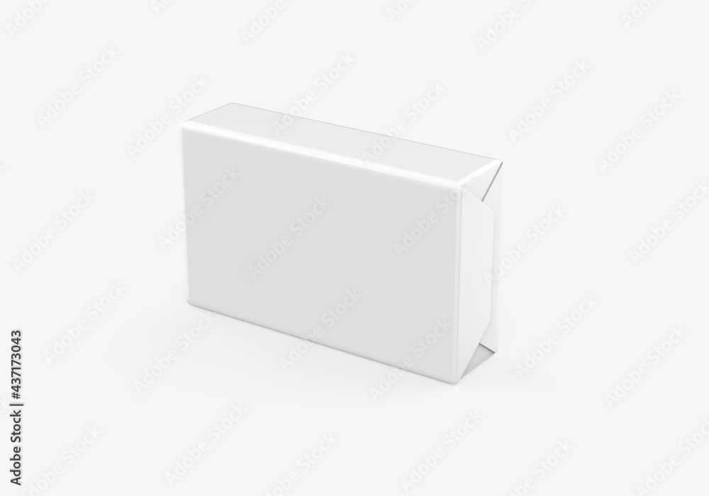 Soap and butter block wrap box mockup on isolated white background ...