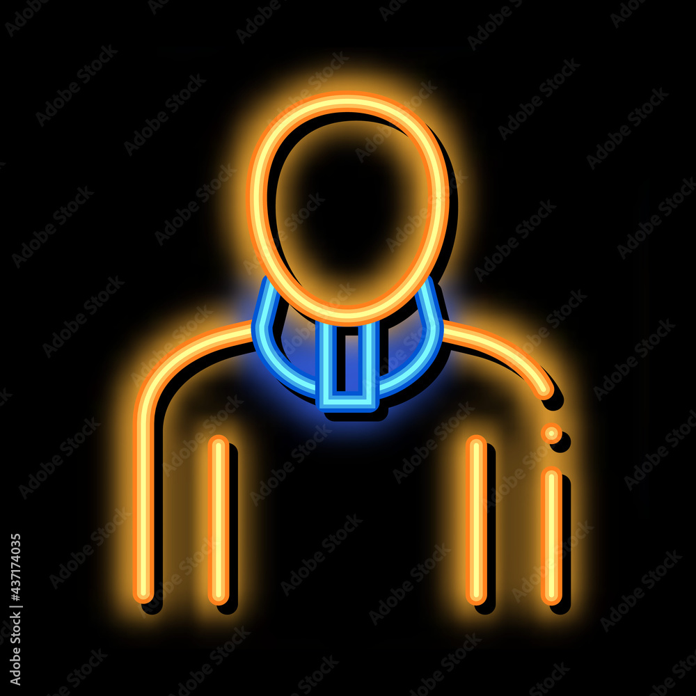 Orthopedic Cervical Collar For Neck Support neon light sign vector ...